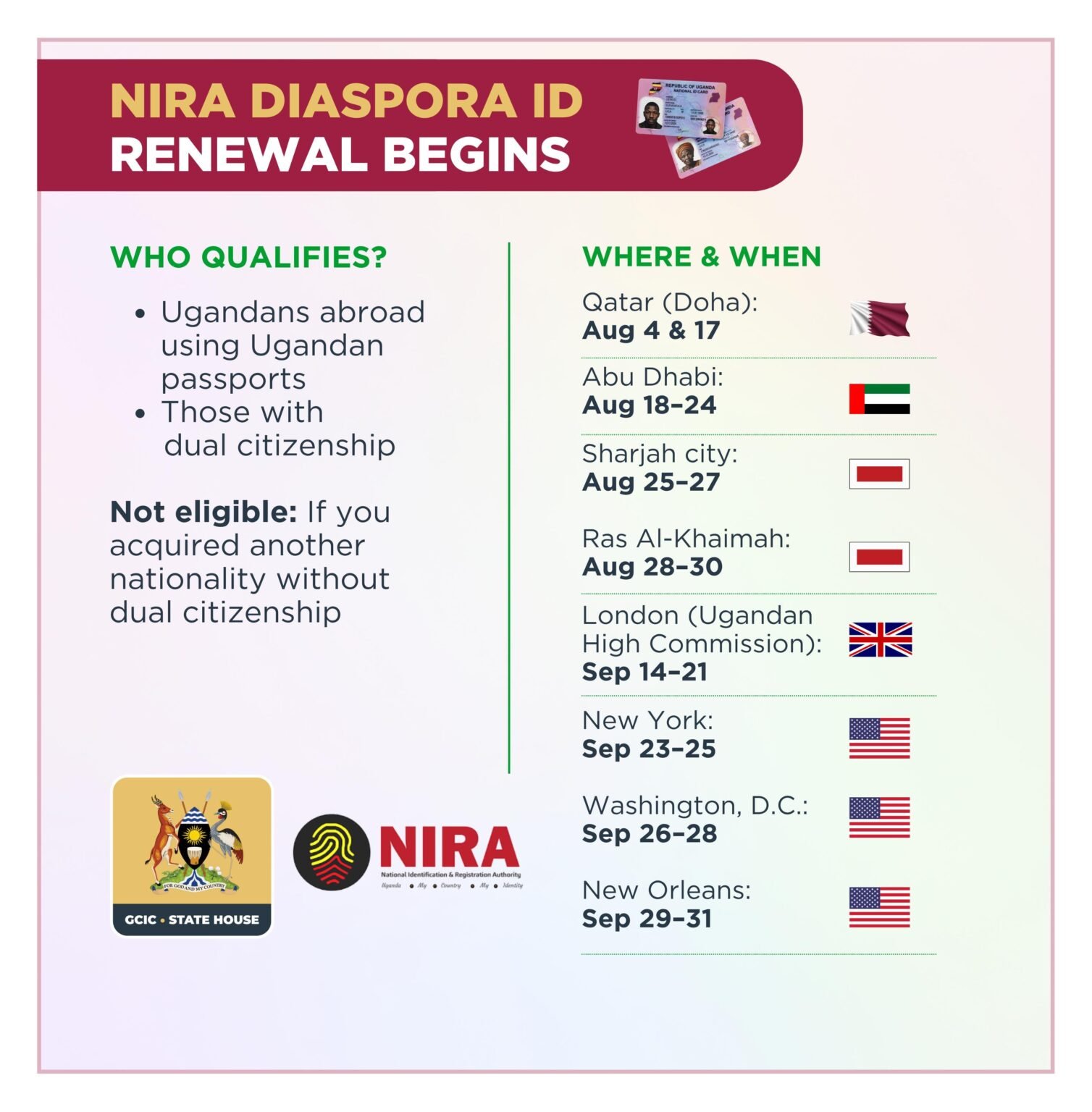 NIRA Diaspora ID Renewal Begins for Ugandans Abroad - The Brief Post