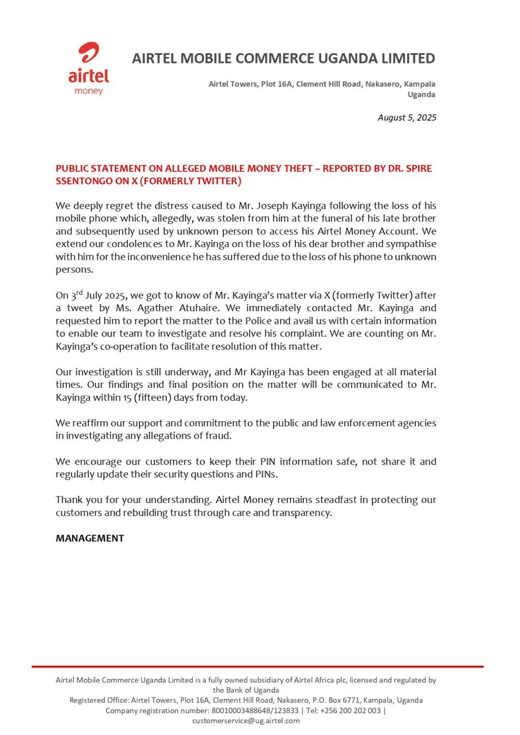 Airtel Uganda Under Fire After Customer’s Mobile Money Is Wiped Clean ...